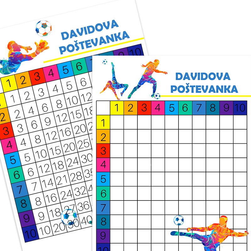 Set plakatov poštevanka – Nogomet – Moj mini svet